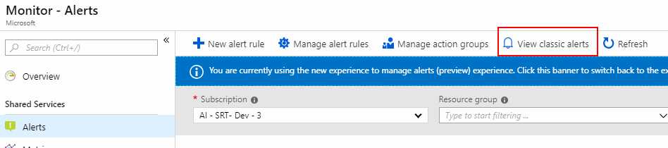 Overview of classic alerts in Azure Monitor - Azure Monitor | Azure Docs