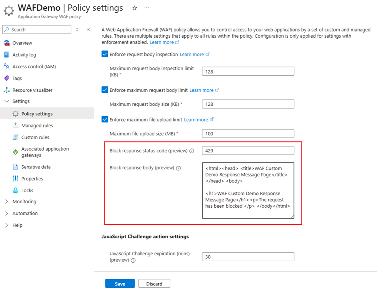 Configure custom responses for Azure Application Gateway - Azure Web ...